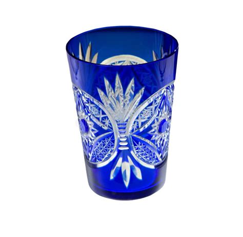 Beautiful Blue Glass With An Openwork Pattern Drinking Glass Stock
