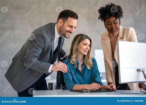 Group Of Diverse Multiethnic Business People And Software Developers Working As A Team In Office