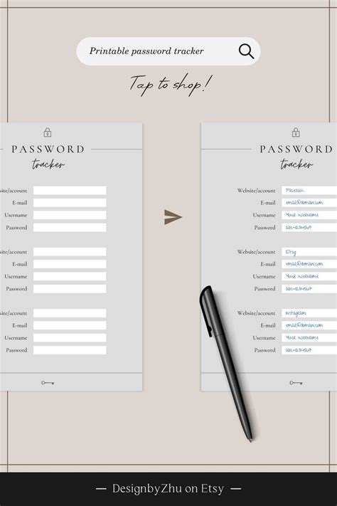 printable password tracker organizer artofit
