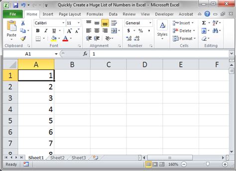 put numbers in order excel