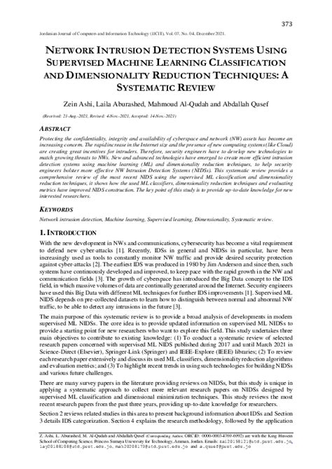 pdf network intrusion detection systems using supervised machine