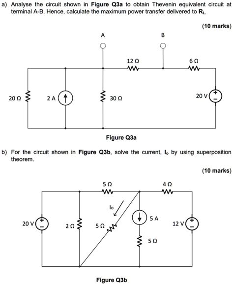 A Analyse The Circuit Shown In Figure Q3a To Obtain Thevenin