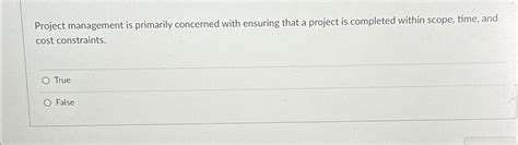 solved project management is primarily concerned with