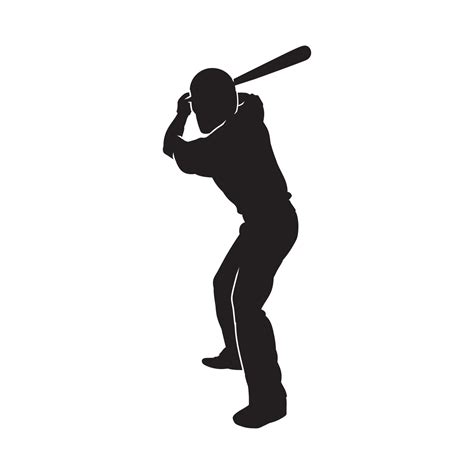 Baseball Player Silhouette Man Batter Vector Illustration On White 16649952 Vector Art At Vecteezy