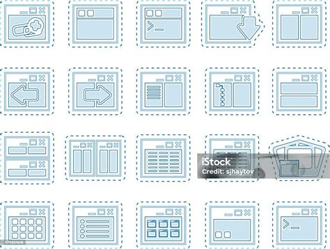 application programming server and computer icons stock illustration