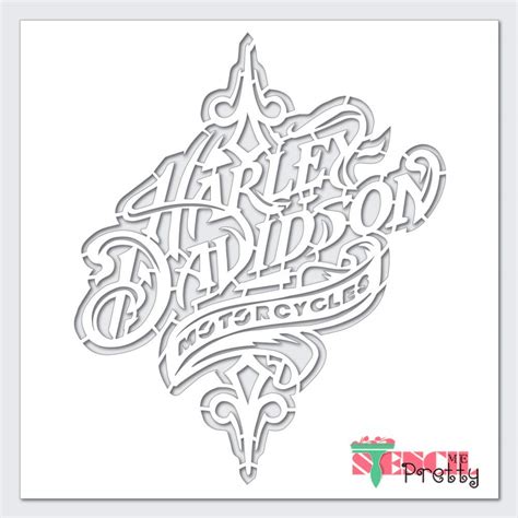 Harley Davidson Logo Outline Stencil