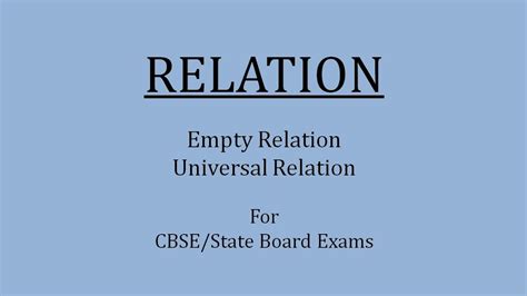 Empty Relation And Universal Relation Class 12th Youtube
