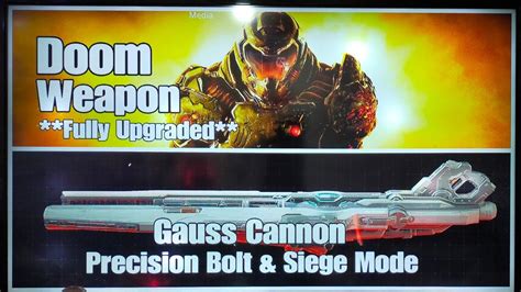 Doom 2016 Ps4 Pro Weapon Gauss Cannon Precision Bolt And Siege