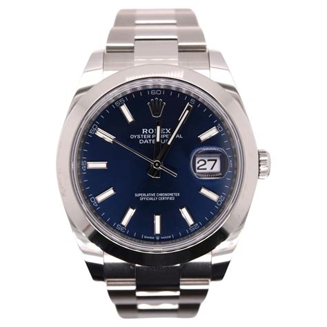Rolex Men 41mm Datejust Ii 41 Blue Dial Stainless Steel Watch Oyster