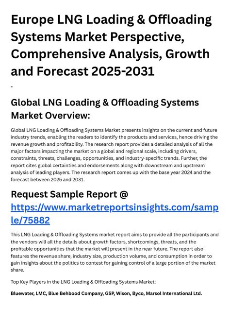 Europe Lng Loading And Offloading Systems Market Perspective Comprehensive Analysis Growth And