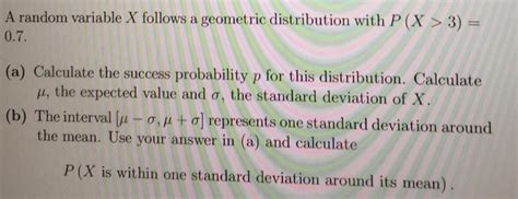 Solved A Random Variable X Follows A Geometric Distribution Chegg