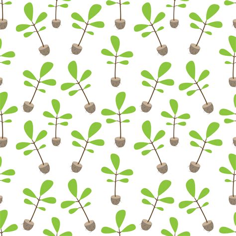 Tree Sapling With Roots And Ground Seamless Pattern 5656994 Vector Art