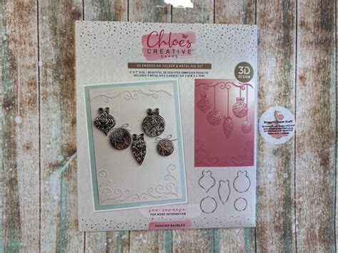 Chloes Creative Embossing Folder And Die Set Hanging Baubles Dragons Paper Craft