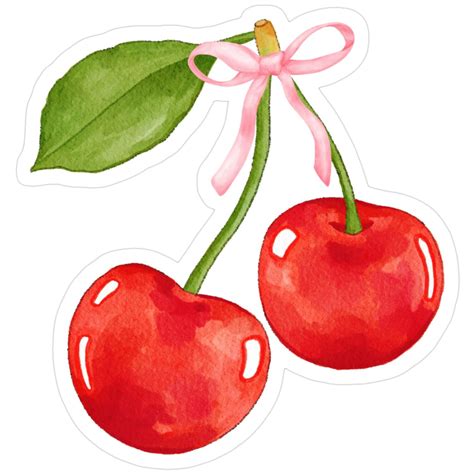 Coquette Bow Cherry Sticker Pink Bow Bows Coquette
