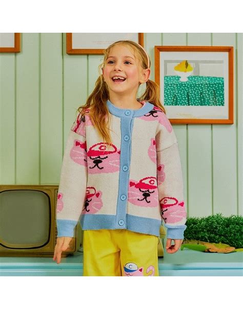 [보리보리 미니도우] 데이지 올오버 여아 스웨터 가디건