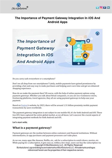 PPT The Importance Of Payment Gateway Integration In IOS And Android Apps PowerPoint