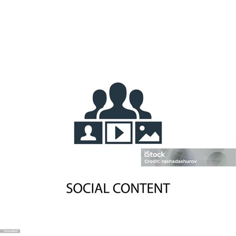 소셜 콘텐츠 아이콘입니다 간단한 요소 그림입니다 소셜 콘텐츠 개념 기호 디자인입니다 웹 및 모바일에 사용할 수 있습니다 개념에 대한 스톡 벡터 아트 및 기타 이미지 Istock