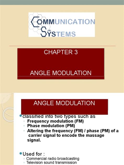 Chapter 3 Angle Modulation Pdf Frequency Modulation Modulation