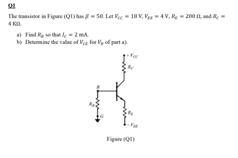 Solved The transistor in Figure Q has ß Let Vcc Chegg com