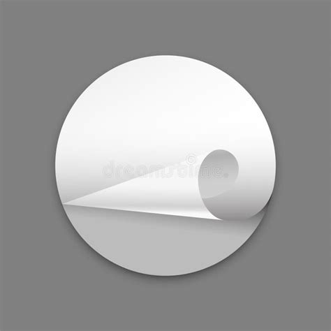 realistic circular page curled sticker mock up design stock vector