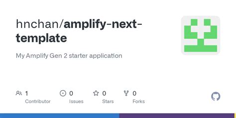 Github Hnchan Amplify Next Template My Amplify Gen Starter Application