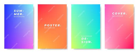 Premium Vector Colorful Bright And Soft Gradient Background Template Set Vertical Colour