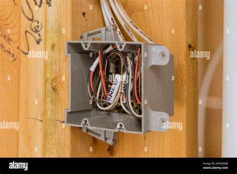 Installing Electric Sockets On The Wall New Home New Home Construction Stock Photo Alamy