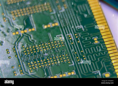 Top View Closeup View Of A Ddr Ram Memory Module Isolated On White