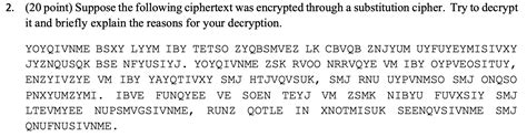 Solved 20 ﻿point ﻿suppose The Following Ciphertext Was