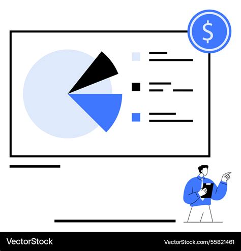 Businessperson Analyzing Pie Chart Data Royalty Free Vector