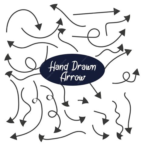 Premium Vector Set Of Hand Drawn Black Arrows Vector Collection