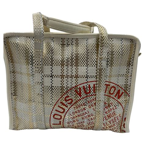 Vintage Louis Vuitton Limited Edition Toile Globe Shopper Tote Bag For