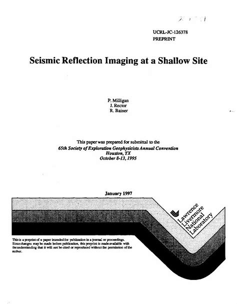 Pdf Seismic Reflection Imaging At A Shallow Site Dokumentips