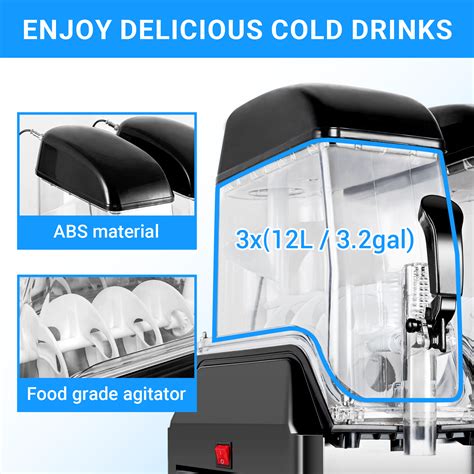 Leevot Triple Tank 3 2 Gallons Commercial Slushy Machine Frozen