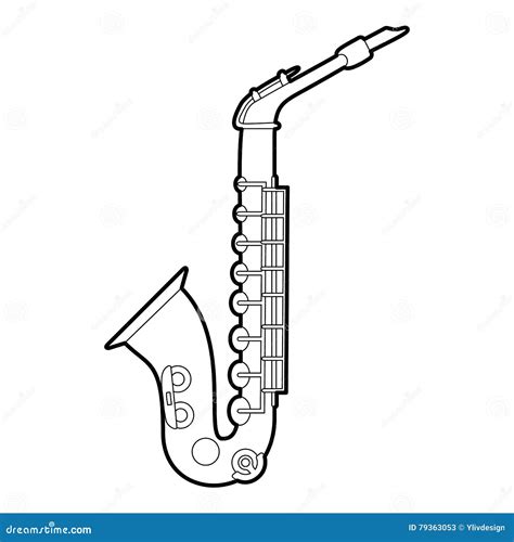 Saxophone Icon Outline Style Stock Vector Illustration Of Nostalgia