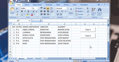 Cara Menampilkan Data Pada Listview Vba Excel Kampus Office