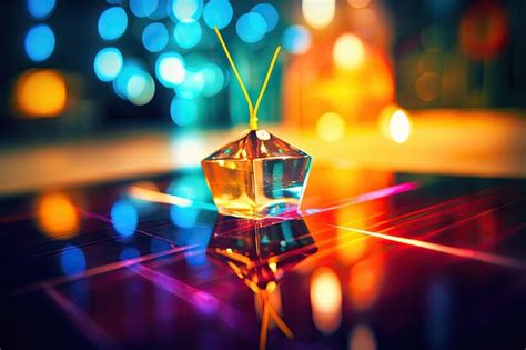 Premium Photo A Glass Cube With A Yellow String On It