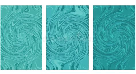Three Abstract Panels Feature Swirling Marble Patterns In Varying
