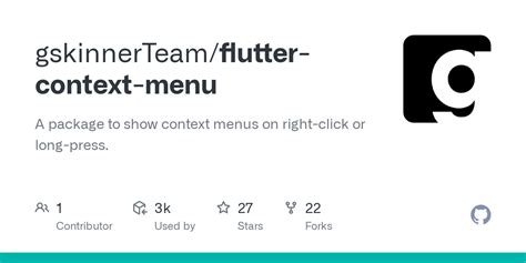 Github Gskinnerteamflutter Context Menu A Package To Show Context