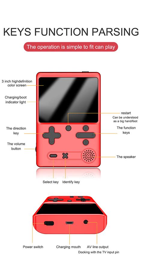 A M6 Handheld Game Console Single And Double Retro Fc Handheld 500 In One Arcade Nostalgic