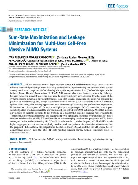 sum rate maximization and leakage minimization for multi user cell free