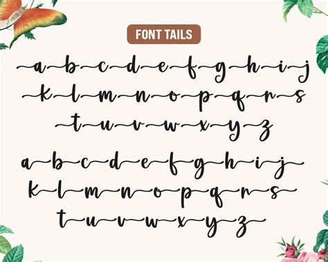 Script Font Font With Tails Cursive Font Cricut Font Handwritten