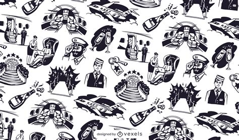 Vip First Class Travelling Pattern Design Vector Download