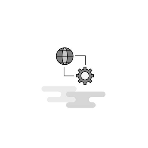 Internet Setting Web Icon Flat Line Filled Gray Icon Vector 14185286