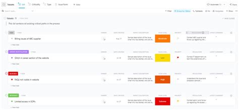 RAID Log Template By ClickUp