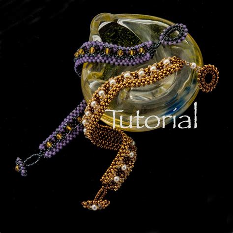 Seed Bead Woven Bracelet Tutorial Channel Crossing Digital