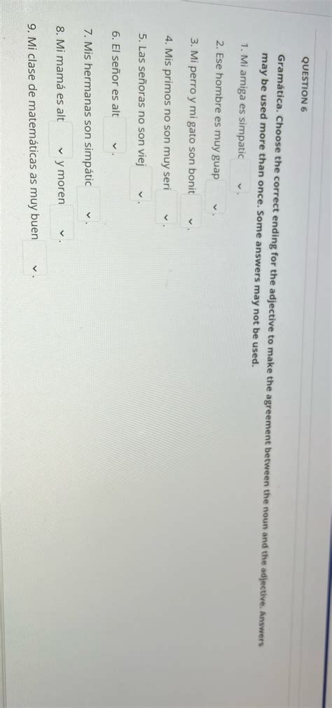 [solved] Question 6 Gramatica Choose The Correct Ending For The