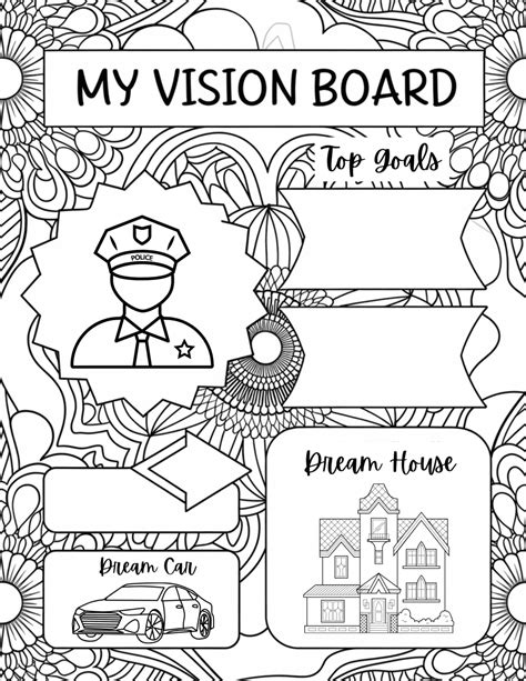 Vision Board Coloring Pages Free Pdf Printables