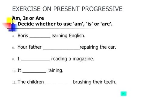 Present Simple Present Progressive Test