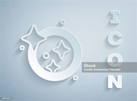 회색 배경에 격리 된 세척 접시 아이콘을 종이 잘라 요리 아이콘을 청소합니다 식기 세척기 표지판 식기 기호를 청소합니다 종이 아트 스타일 벡터 3차원 형태에 대한 스톡 벡터